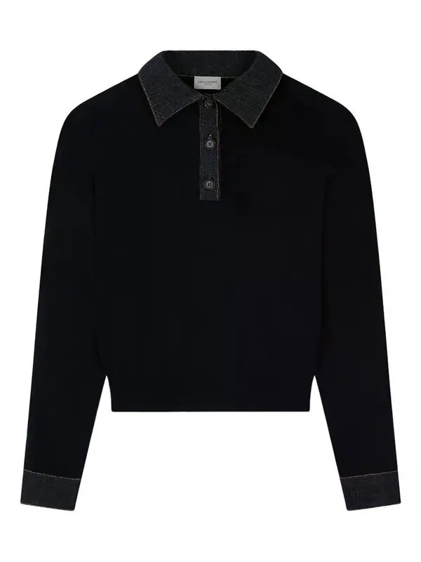 Paul & Shark Denim-collar Polo Sweater