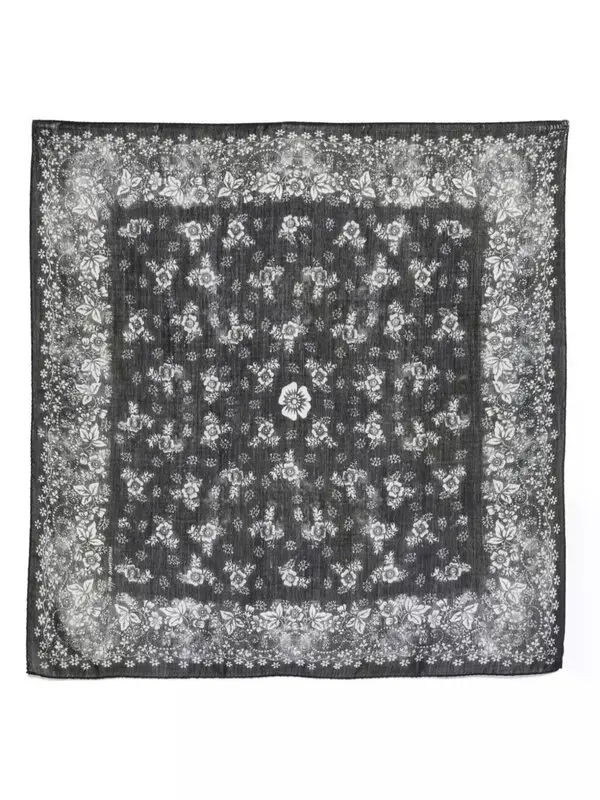 Massimo Alba Floral Bandana - Black