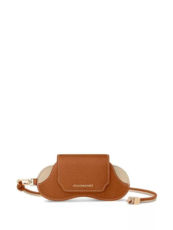 MAISON DE SABRE Clippable Leather Sunglasses Sling Case - Brown