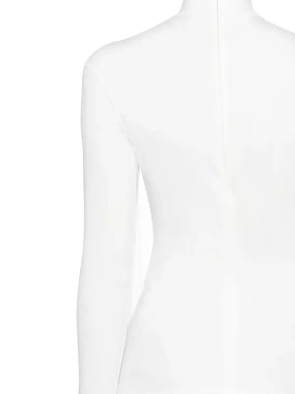 MUGLER Star Cut High-neck Top - White