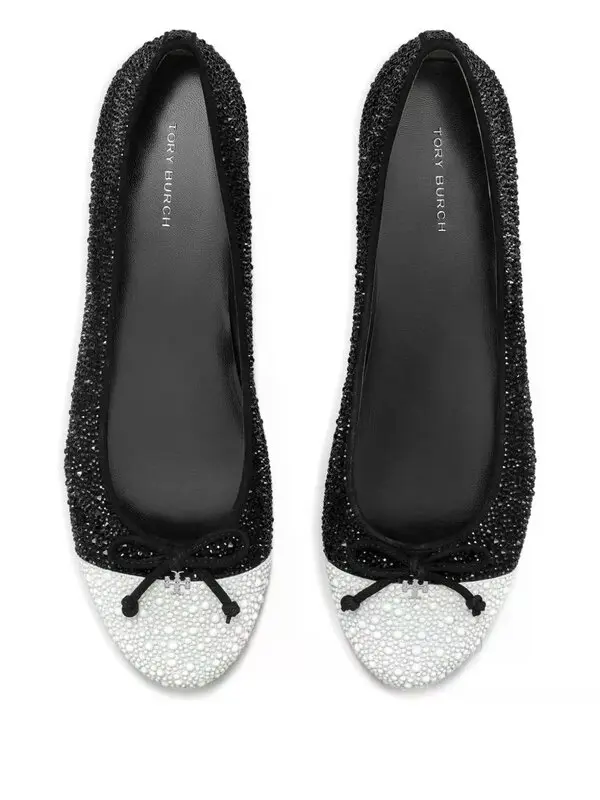 Tory Burch Cap-toe Crystal Ballet Flats