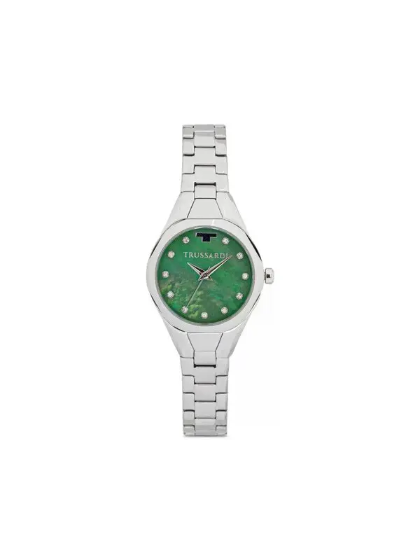 TRUSSARDI Crystal-embellished 30mm Watch - Green