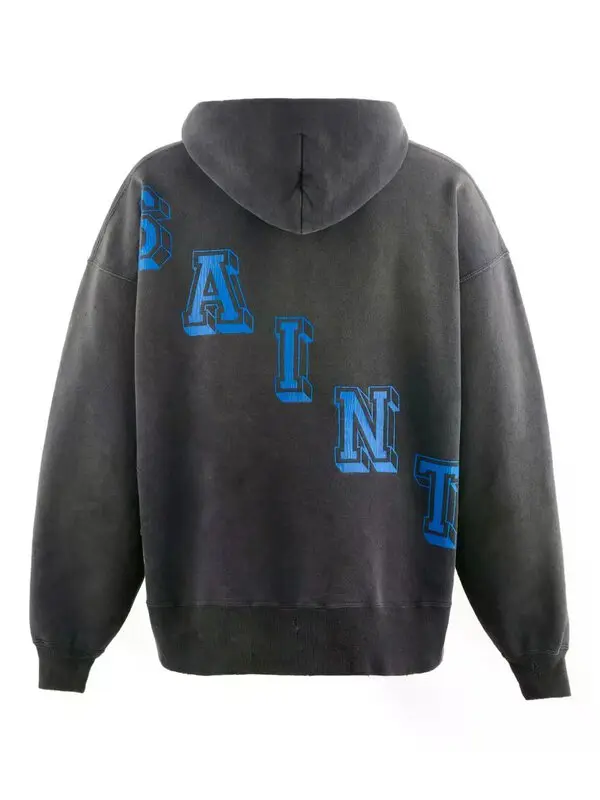 Saint Mxxxxxx Angel Of Death Printed Hoodie - Black - 40% Off
