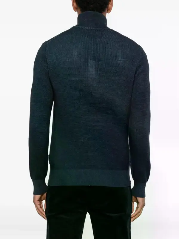 Marc O'polo Funnel Neck Zip Sweater - Blue