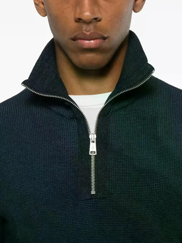 Marc O'polo Funnel Neck Zip Sweater - Blue