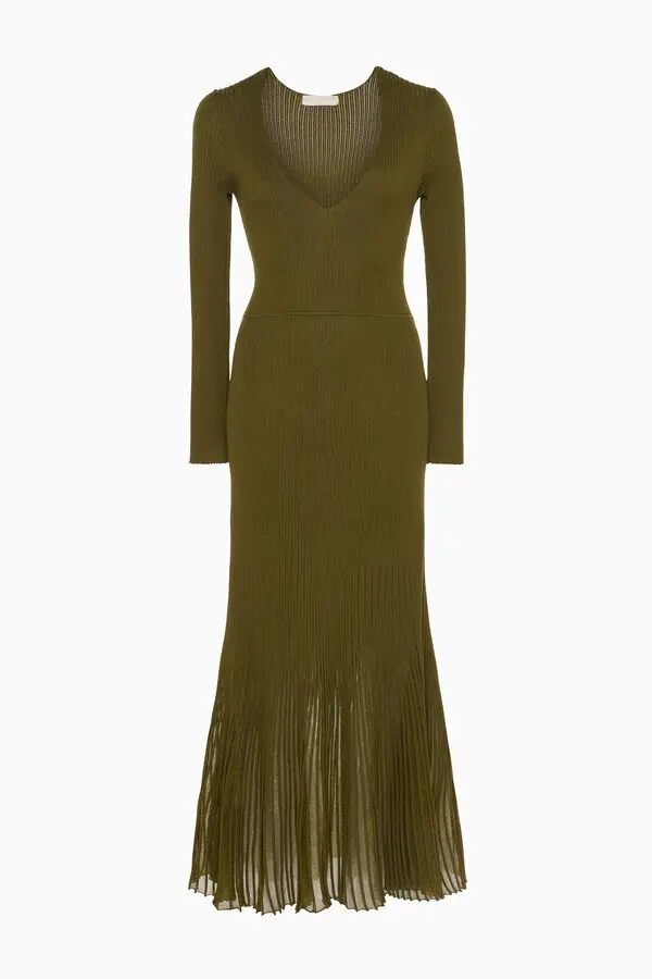 Ulla Johnson Zeda Knit Midi Dress - Olive