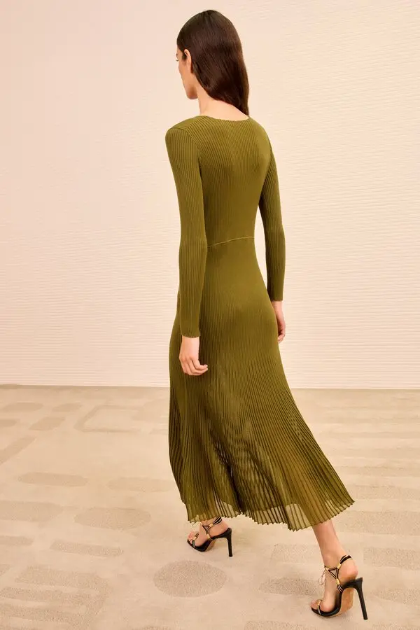 Ulla Johnson Zeda Knit Midi Dress - Olive