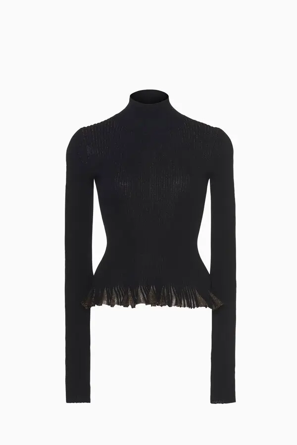 Ulla Johnson Yulia Ruffle Turtleneck Top