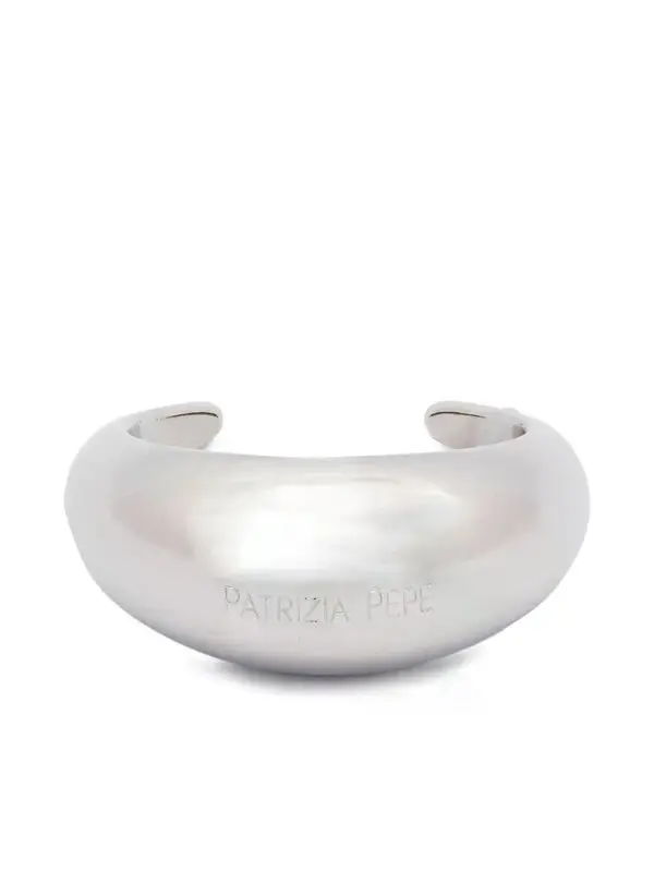 Patrizia Pepe Logo-detail Cuff Bracelet - Silver