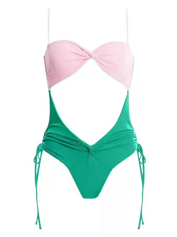 Agua Bendita Cutout Tie One-piece Swimsuit - Green