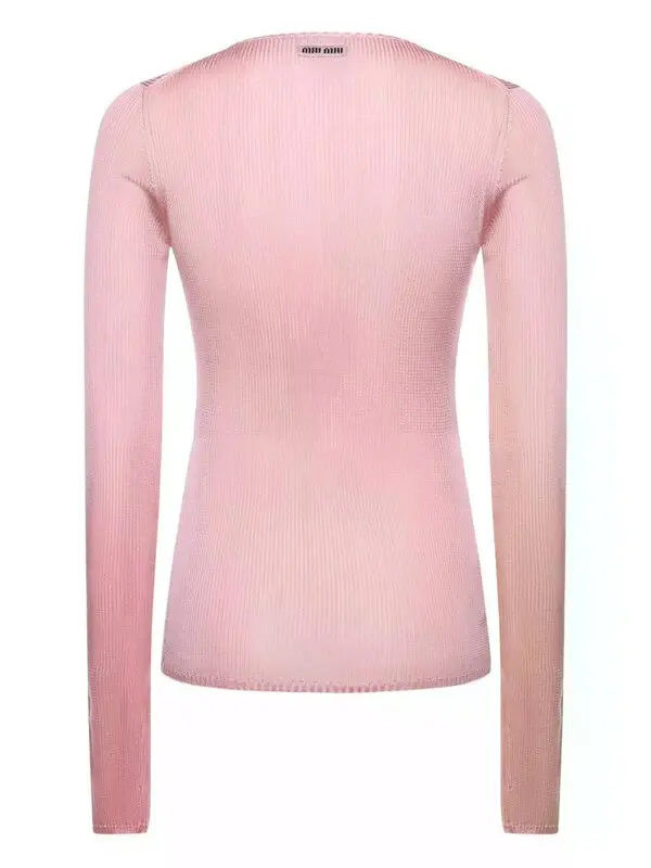Miu Miu V-neck Ribbed Top