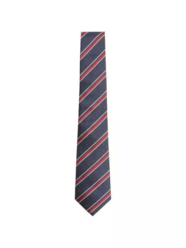 Valentino Garavani Jacquard Regimental Silk Tie - Blue
