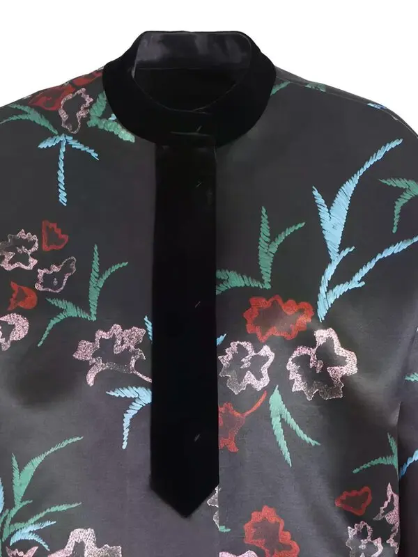 Giorgio Armani Floral-print Cropped Jacket