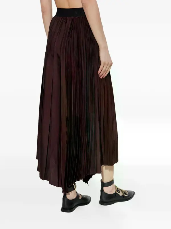 ALLSAINTS Jax Pleated Asymmetric Skirt - Red