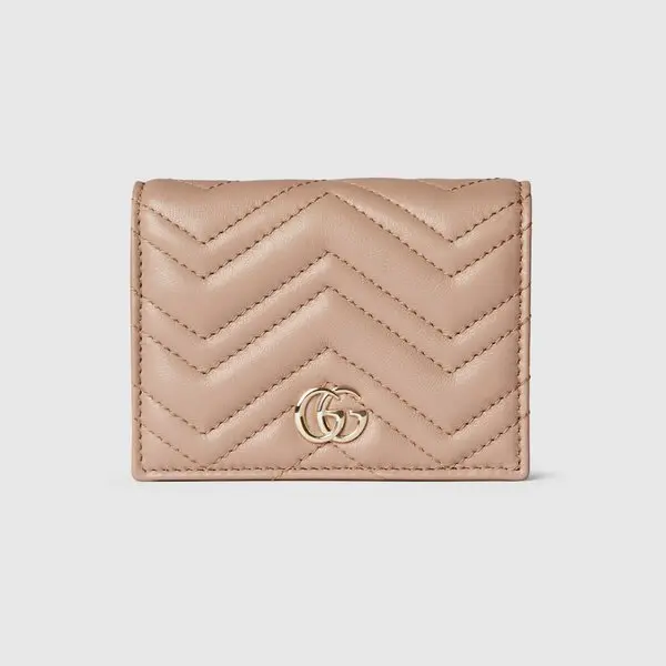 Gucci Gg Marmont Card Case Wallet - Beige