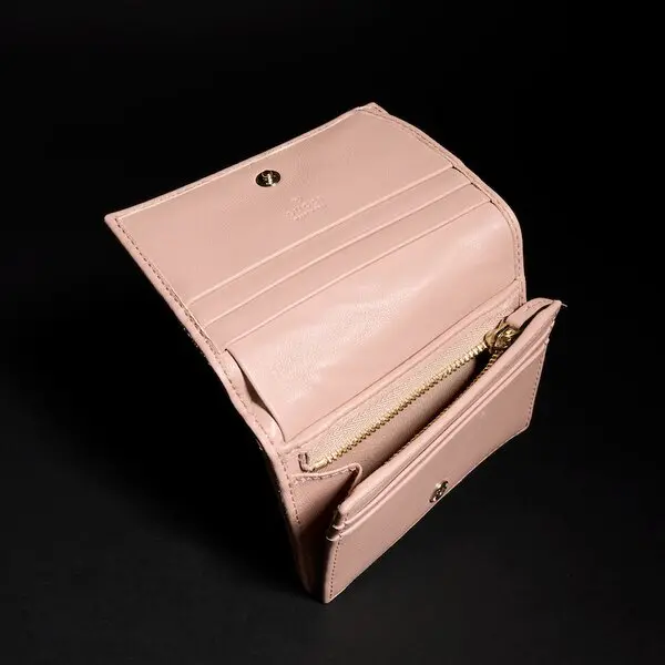 Gucci Gg Marmont Card Case Wallet Leather - Beige