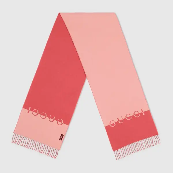 Gucci Wool Cashmere Scarf - Pink