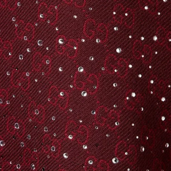 Gucci Gg Wool Cape With Crystals