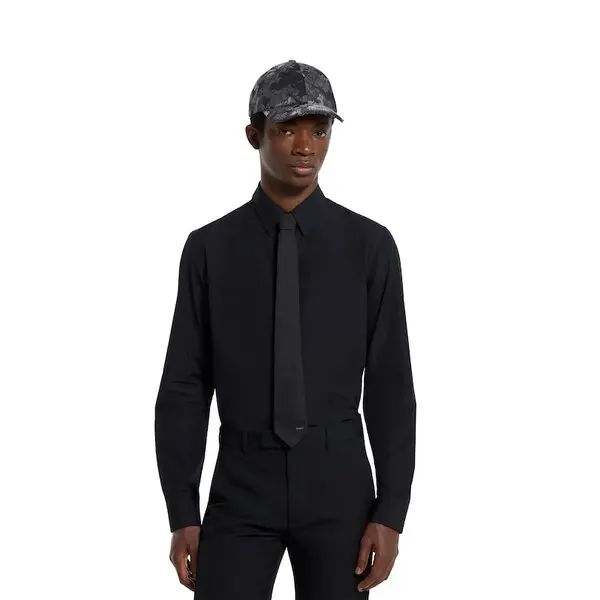 Gucci Horsebit Silk Jacquard Neck Tie - Black