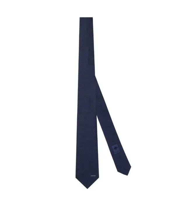 Gucci Horsebit Silk Jacquard Tie - Blue