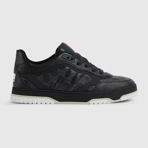 Gucci Re-web Leather Sneakers - Black