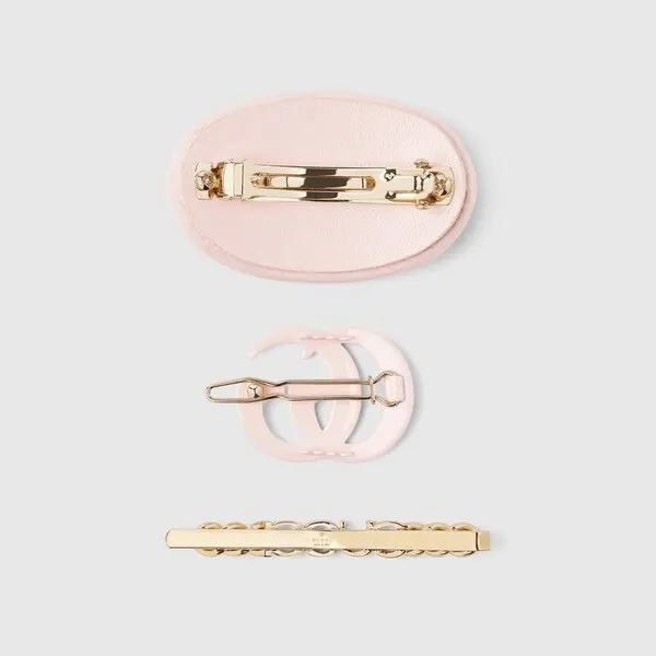 Gucci Hair Clip Set - Pink | Editorialist