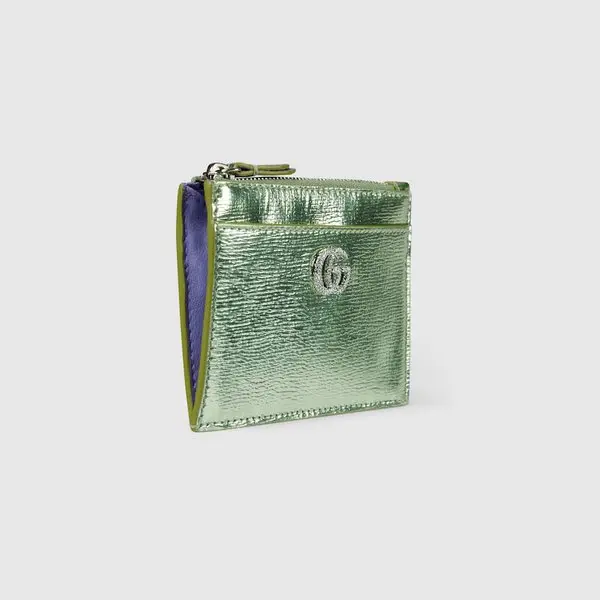 Gucci Gg Marmont Zip Key Pouch Leather - Green