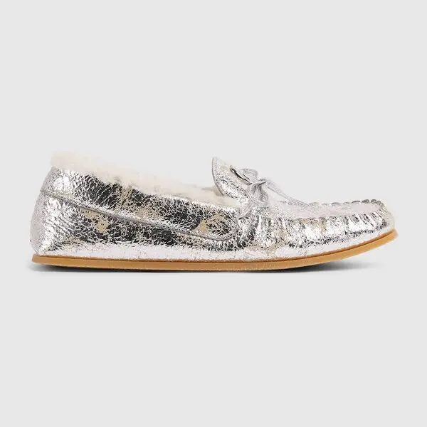 Gucci Leather Driver Loafer With Merino Wool Lining