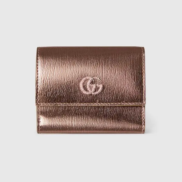 Gucci Bi-color Gg Marmont Mini Wallet - Gold