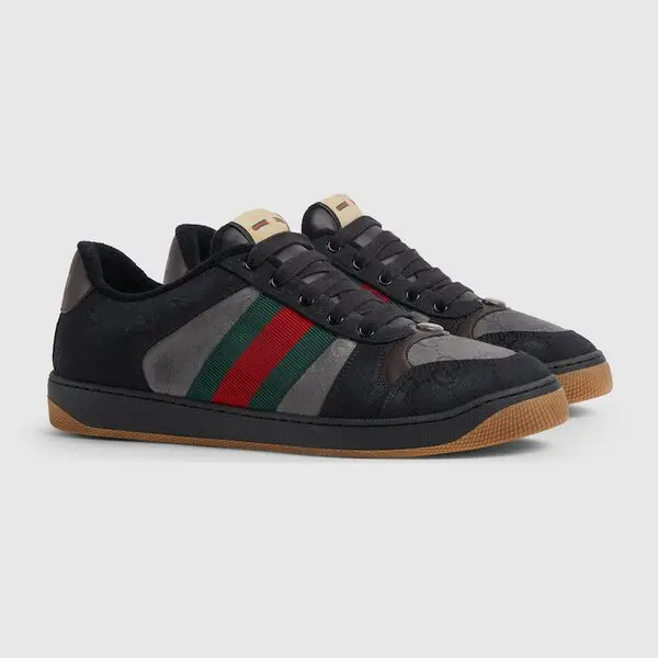 Gucci Screener Bi-color Gg Canvas Sneaker - Black