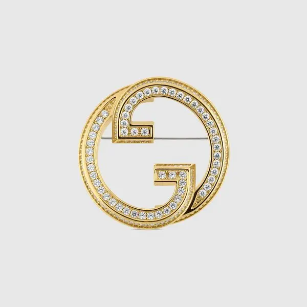 Gucci Blondie Crystal Brooch - Gold-toned Metal