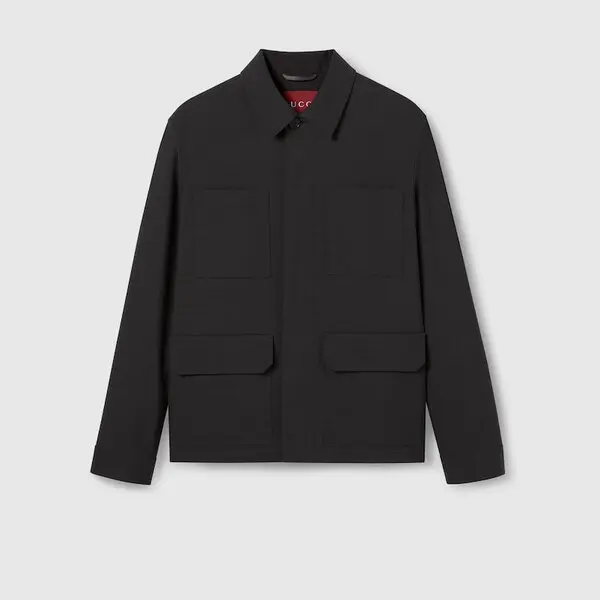 Gucci Wool Jacket With Selvedge Detail - Grey