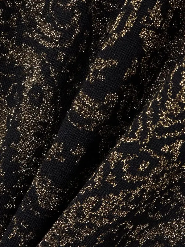 Etro Metallic Wool-blend Devoré-velvet Maxi Dress - Gold