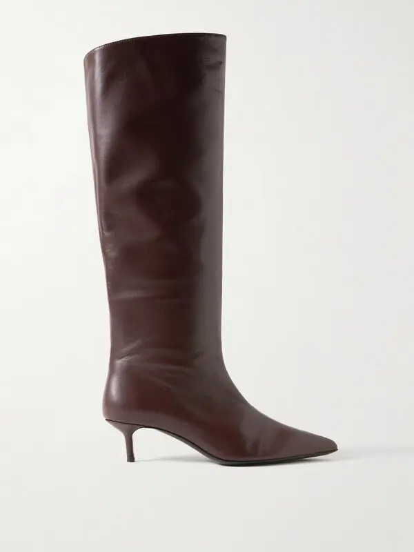 Staud Sebastian Leather Knee Boots - Brown