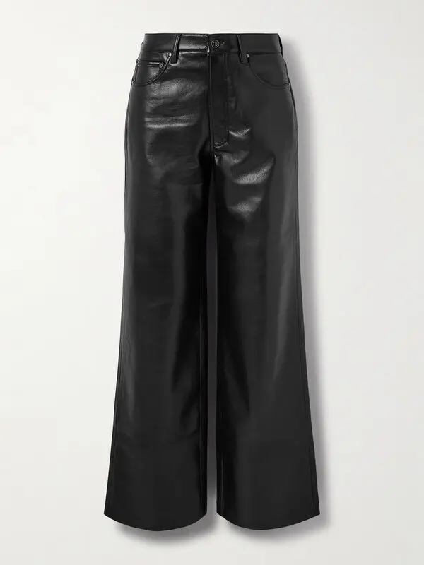 ANINE BING Manon Leather Wide-leg Pants