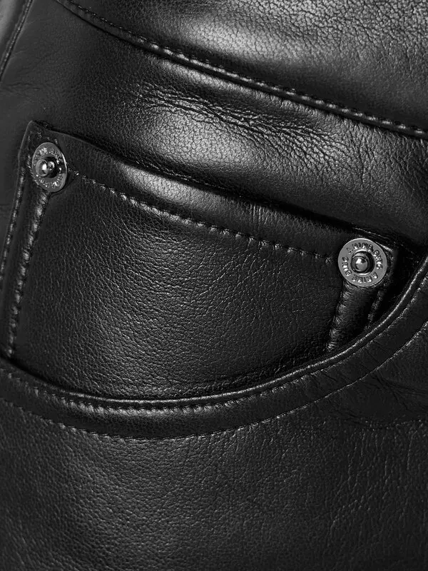 ANINE BING Manon Leather Wide-leg Pants