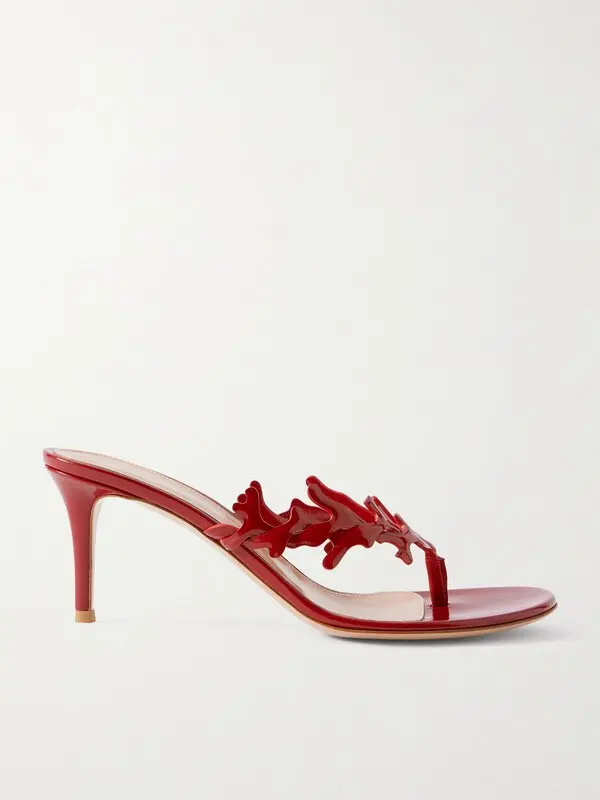 GIANVITO ROSSI 70 Patent-leather Sandals - Red