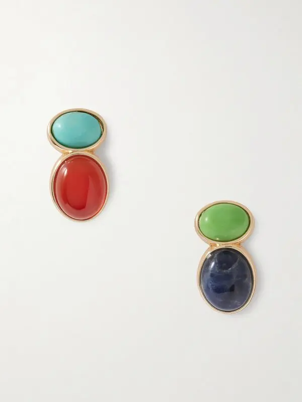 ROXANNE ASSOULIN Gold-tone Multi-stone Earrings - Red