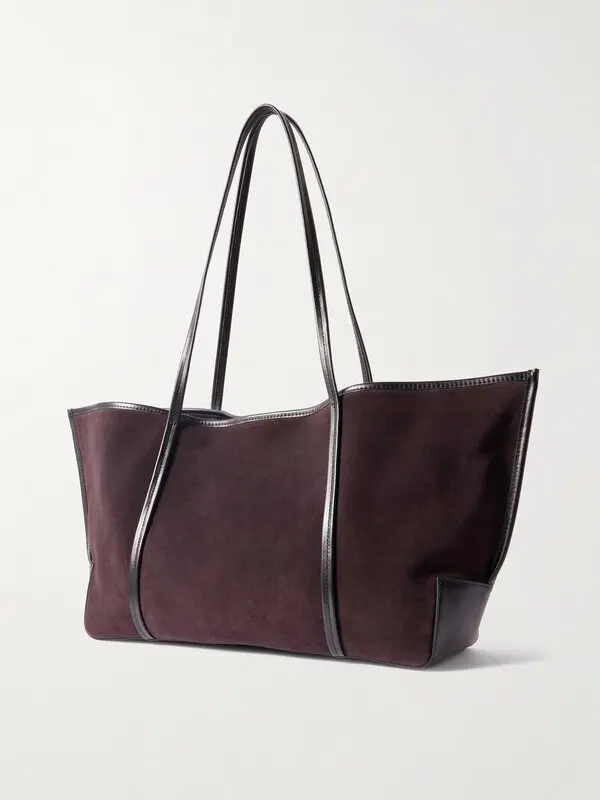 ST. AGNI Bateau Leather-trimmed Suede Tote