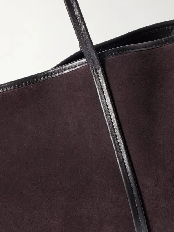 ST. AGNI Bateau Leather-trimmed Suede Tote