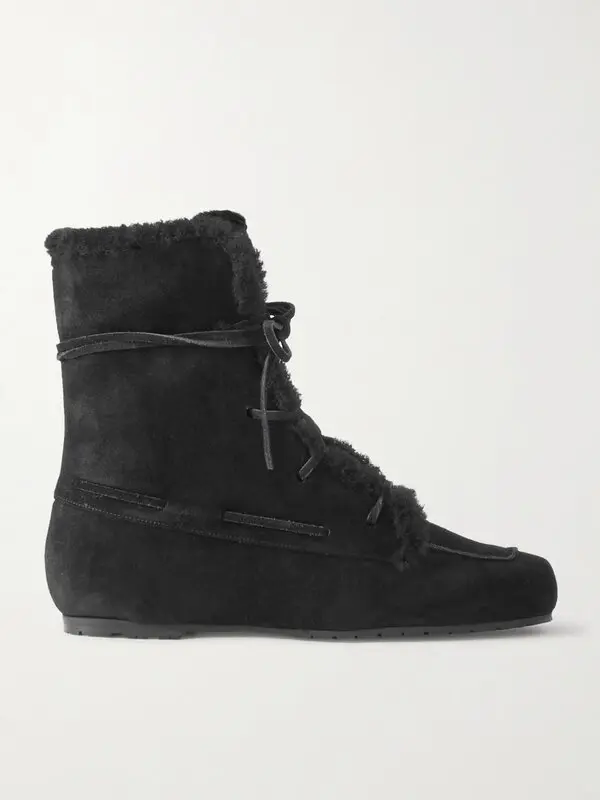 AeydĒ Paul Shearling Ankle Boots - Black