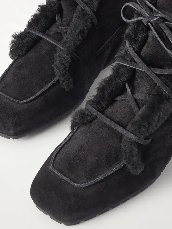 AeydĒ Paul Shearling Ankle Boots - Black