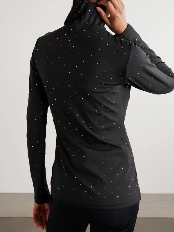 Goldbergh Clair Crystal-embellished Half-zip Top
