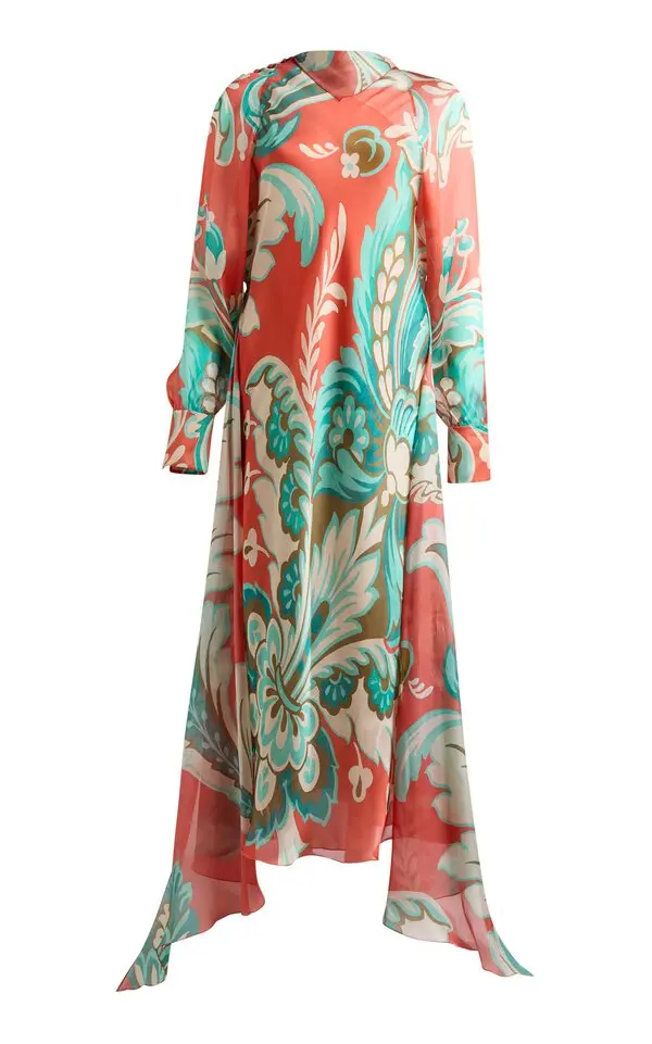 Etro Patterned Silk Midi Dress - Multi