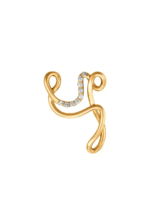 Charlotte Chesnais Alphajoaillerie 18kt Diamond Y-necklace - Gold
