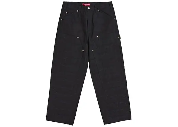 Supreme Jacquard Logos Double Knee Denim Painter Jean - Black