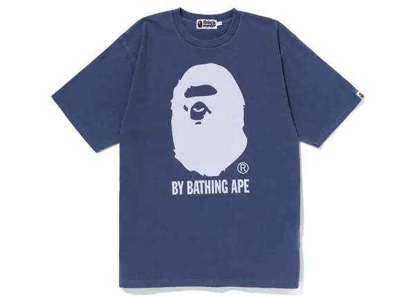 A BATHING APE Overdye Bathing Ape Relaxed Fit Tee Shirt - Navy Blue