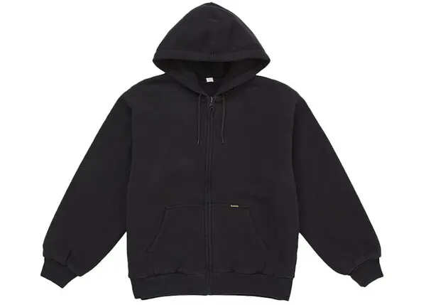 Supreme Reversible Work Zip Up Hooded Sweatshirt - Black