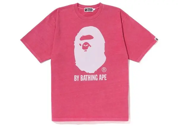 A BATHING APE Overdye Bathing Ape Relaxed Fit Tee Shirt - Pink