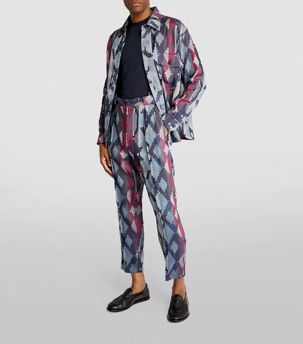 Giorgio Armani Leather Monogram-embroidered Loafers